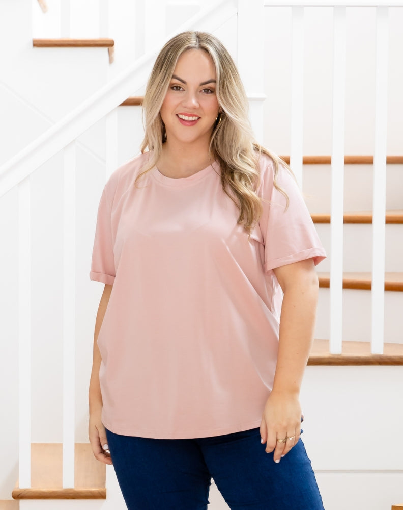 Cuff Tee - Pink – Freez Clothing