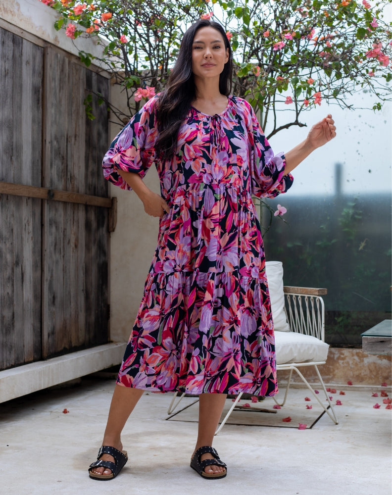Jackson Midi Dress | Lilac Floral | Sizes 8-26 – Freez Clothing