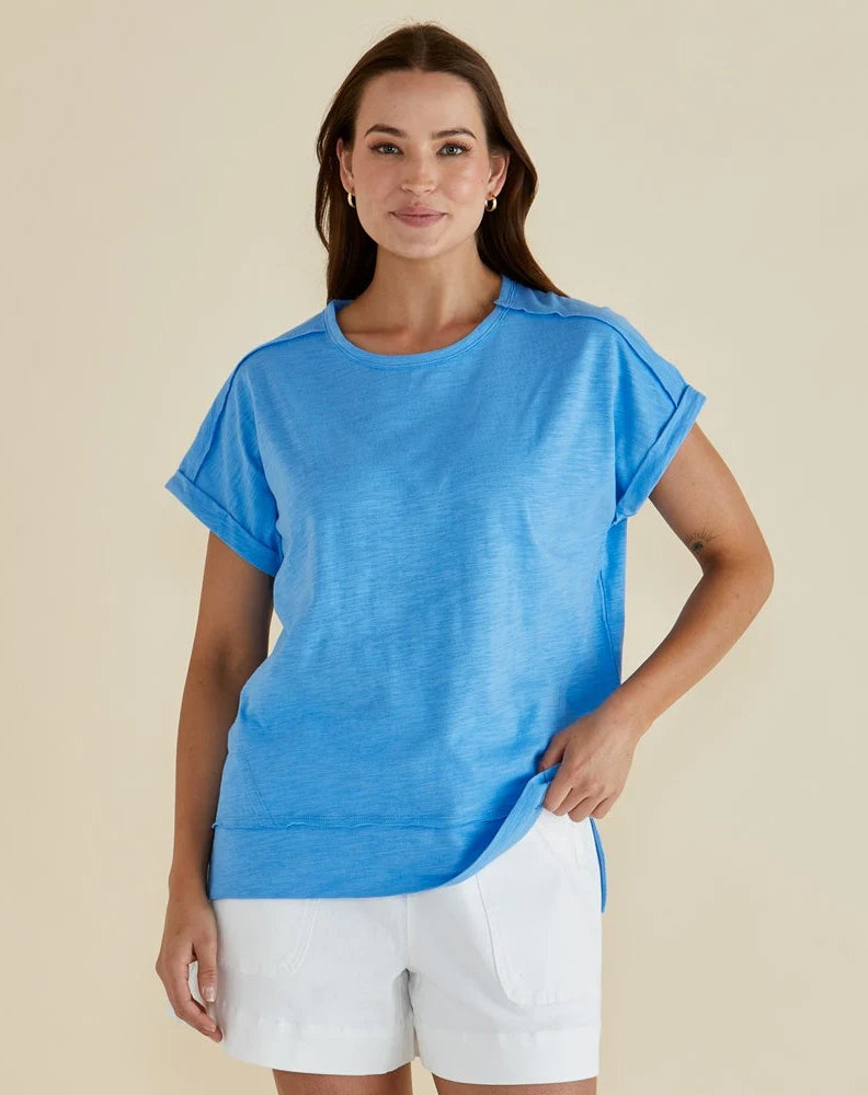 Shirley Short Sleeve Tee - Blue – Freez Clothing