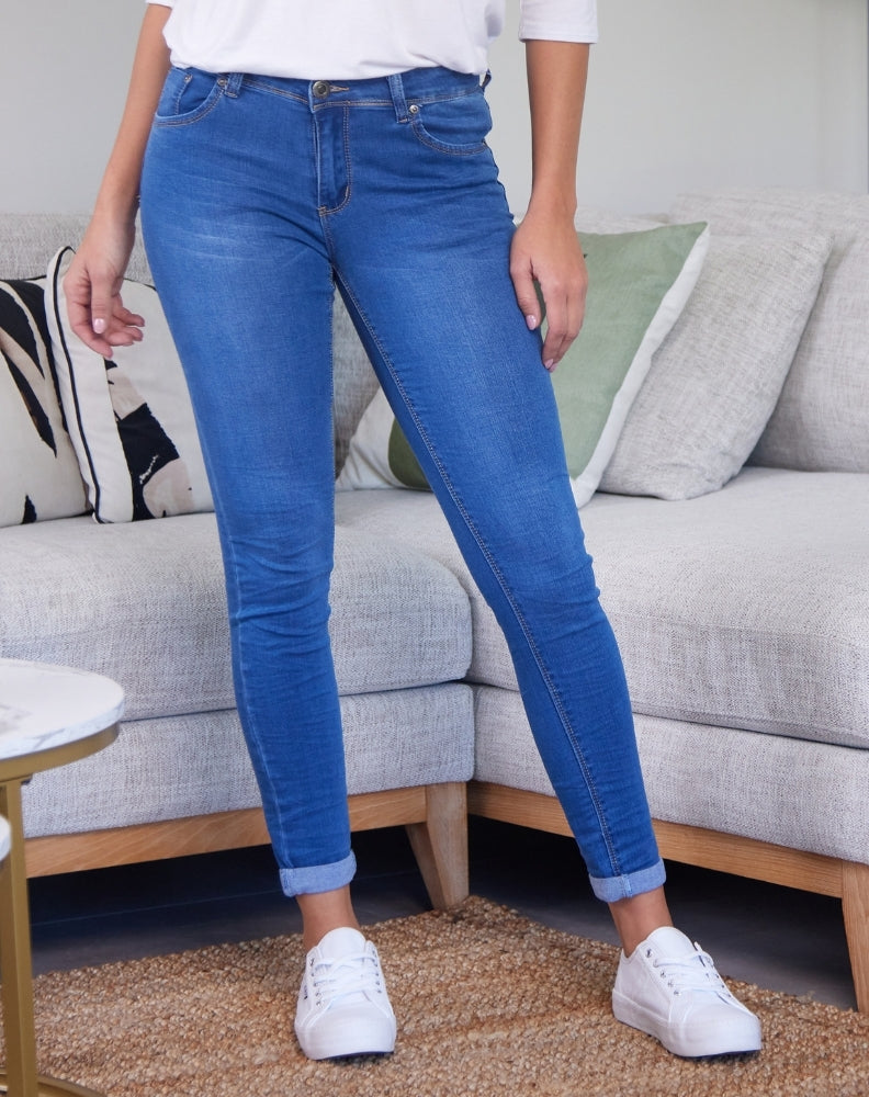 Denim Crinkle Jean -Blue - Freez Clothing