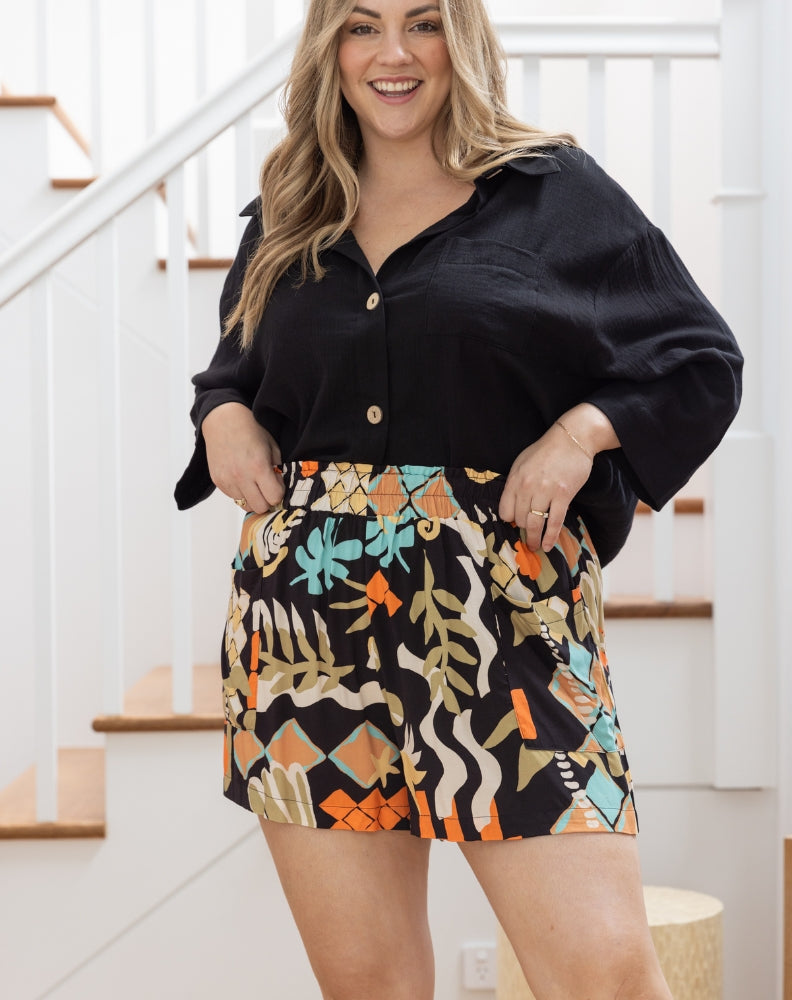 Sabrina Short - Sunset Aztec – Freez Clothing