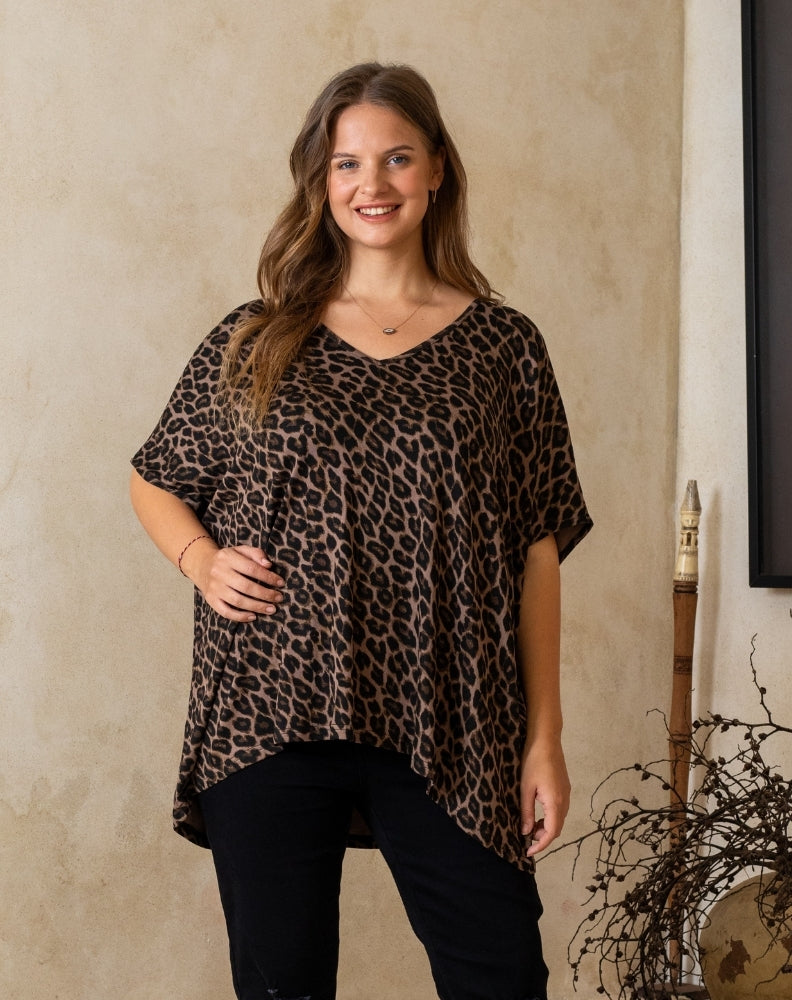Hazel Top - Leopard – Freez Clothing